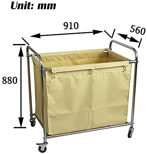 Maryaz Movable Trolleys Laundry Basket Hamper with Wheel and Removable Bagstrolley Rolling Laundry Sorter for Beauty Salon Hotel - Yellow