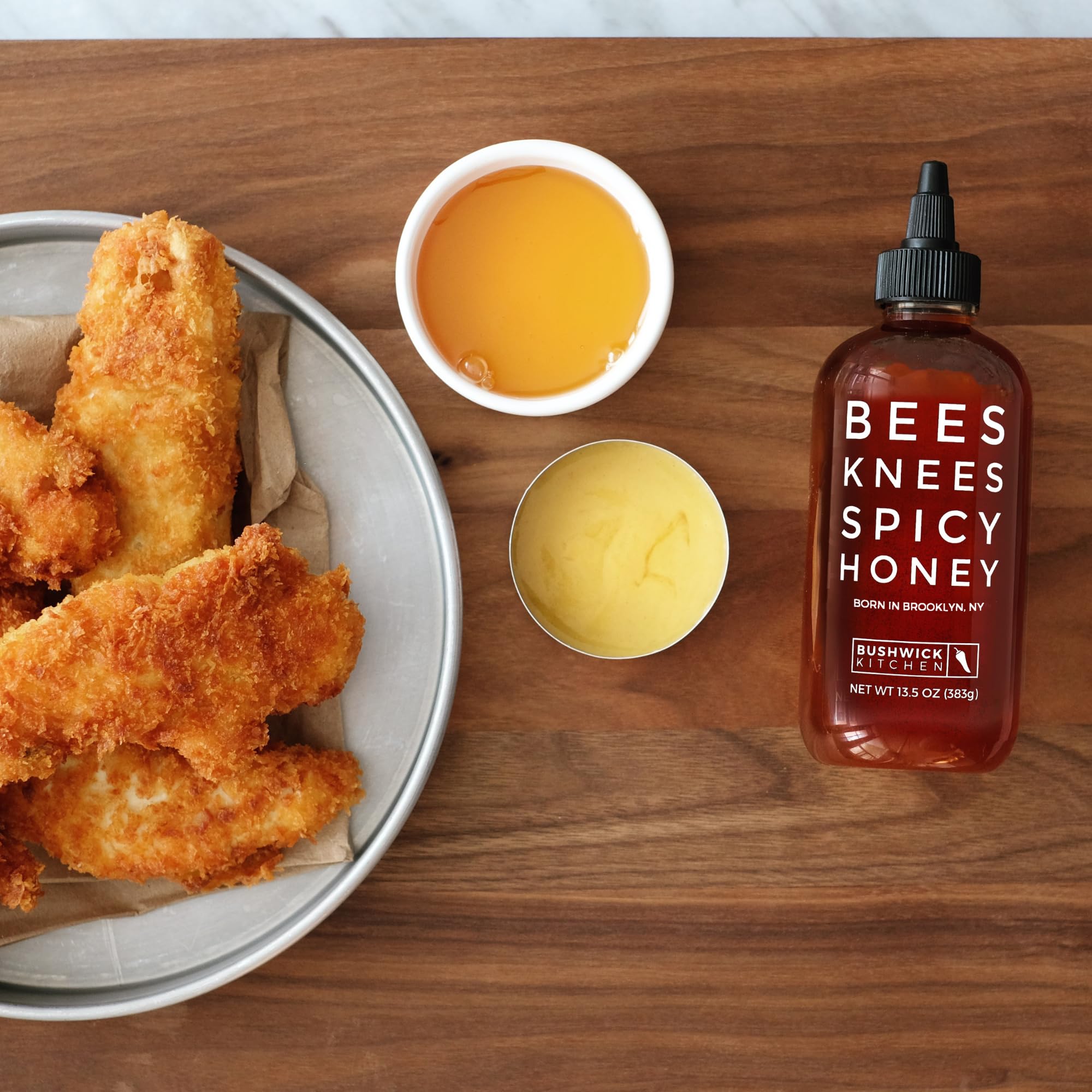 Bushwick Kitchen Bees Knees Spicy Honey, Natural Gourmet Honey Infused with Chili Peppers, 13.5 Ounces
