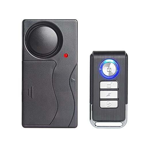 Lancoon Wireless Anti-Theft Vibration Alarm, 110dB Loud Sensitivity Adjustable Motion Sensor Burglar Security System for Door Window Bike Motorcycle Motorhome