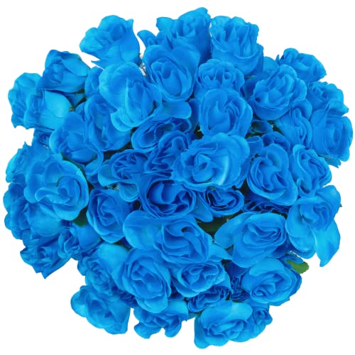 SN Decor Season’s Need Artificial Flowers 84Pcs Real Looking Turquoise Bulk Fake Roses with Baby’s Breath for DIY Wedding Bouquets Baby Shower Centerpieces Party Tables Home Decorations