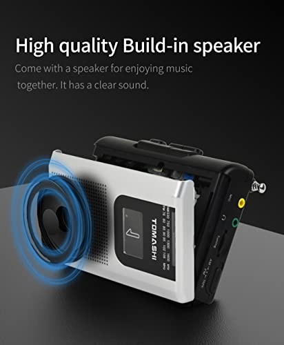 TOMASHI Cassette Player Walkman Tape Recorder FM AM Radio with Built-in Speaker,Microphone F-318B