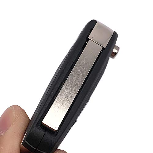 Flip Folding Replacement Key Fob Case Shell Fit for Chevy Camaro Cruze Equinox Impala Malibu Sonic Keyless Entry Remote Control Car Key Fob Cover (5 Buttons, Black)