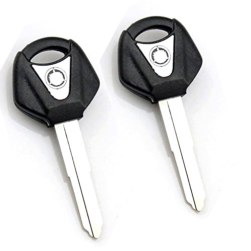Xindejia Motorcycle Black Blank Key Uncut Blade with Yamaha YZF R1 R6 1998-2010 Compatible 2pcs (Silver)