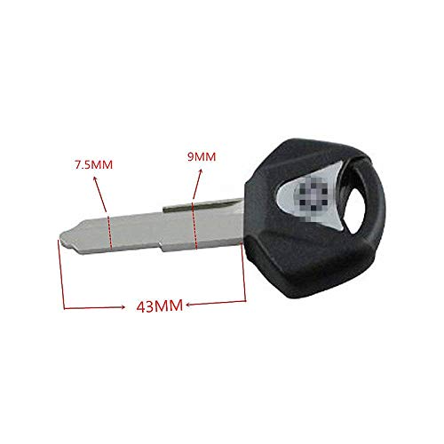 Xindejia Motorcycle Black Blank Key Uncut Blade with Yamaha YZF R1 R6 1998-2010 Compatible 2pcs (Silver)