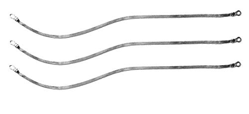 20" x 1/4" Braided Ground Straps (1/4" Ring to 1/4" Ring)-3pcs | Made in USA
