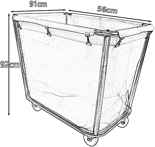 POCHY Multipurpose Laundry Sorter Cart Laundry Sorter Laundry Basket Heavy Duty Rolling Laundry Hamper Sorter Cart Commercial with Removable Bag and Silent Rubber Wheels Stainless Steel Frame Laundry