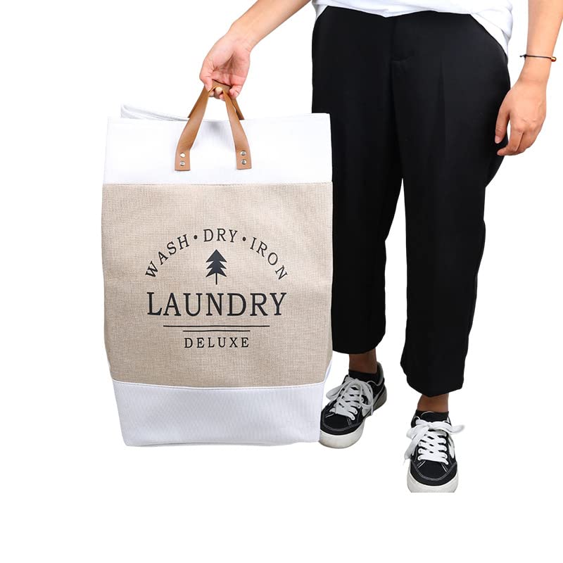 Laundry Hamper on Wheels with Handle Large Laundry Basket Water Proof Freestanding Laundry Hamper Collapsible Tall Clothes Hamper With Extended Handles For Clothes Toys In The Dorm And Rubber Basket