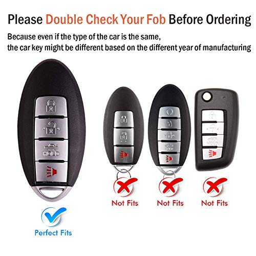COMPONALL for Nissan Key Fob Cover, Key Fob Case for Nissan Altima Sentra Maxima Rogue Armada Pathfinder Infiniti Premium Soft TPU Full Cover Protection Smart Remote Keyless(for 4 Button only),Silver