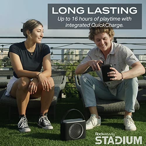Rocksteady Stadium Portable Bluetooth 4 Speaker and Subwoofer Combo - Includes 4 Speakers + 1 Subwoofer - Up to 100 Foot Range - Up to 16 Hour Battery Life