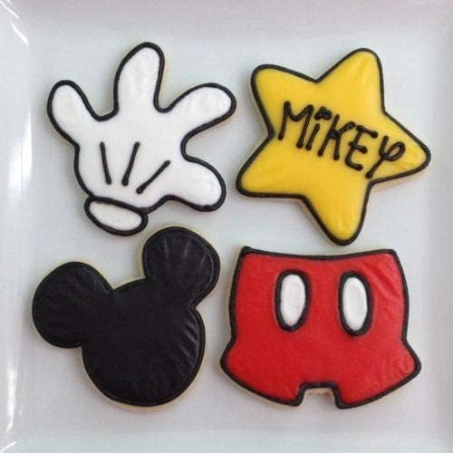 5PCS Mickey Mouse Cookie Cutters, Mickey Minne Mouse Shapes Themed Biscuits Molds Stainless Steel Metal Cutter for Kids Birthday Party Holidays Baby Shower