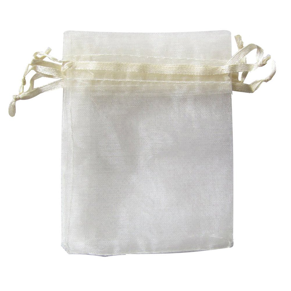 ATCG 100pcs 3x4 Inches Drawstring Organza Pouches Wedding Party Jewelry Favor Gift Candy Bags (Black)