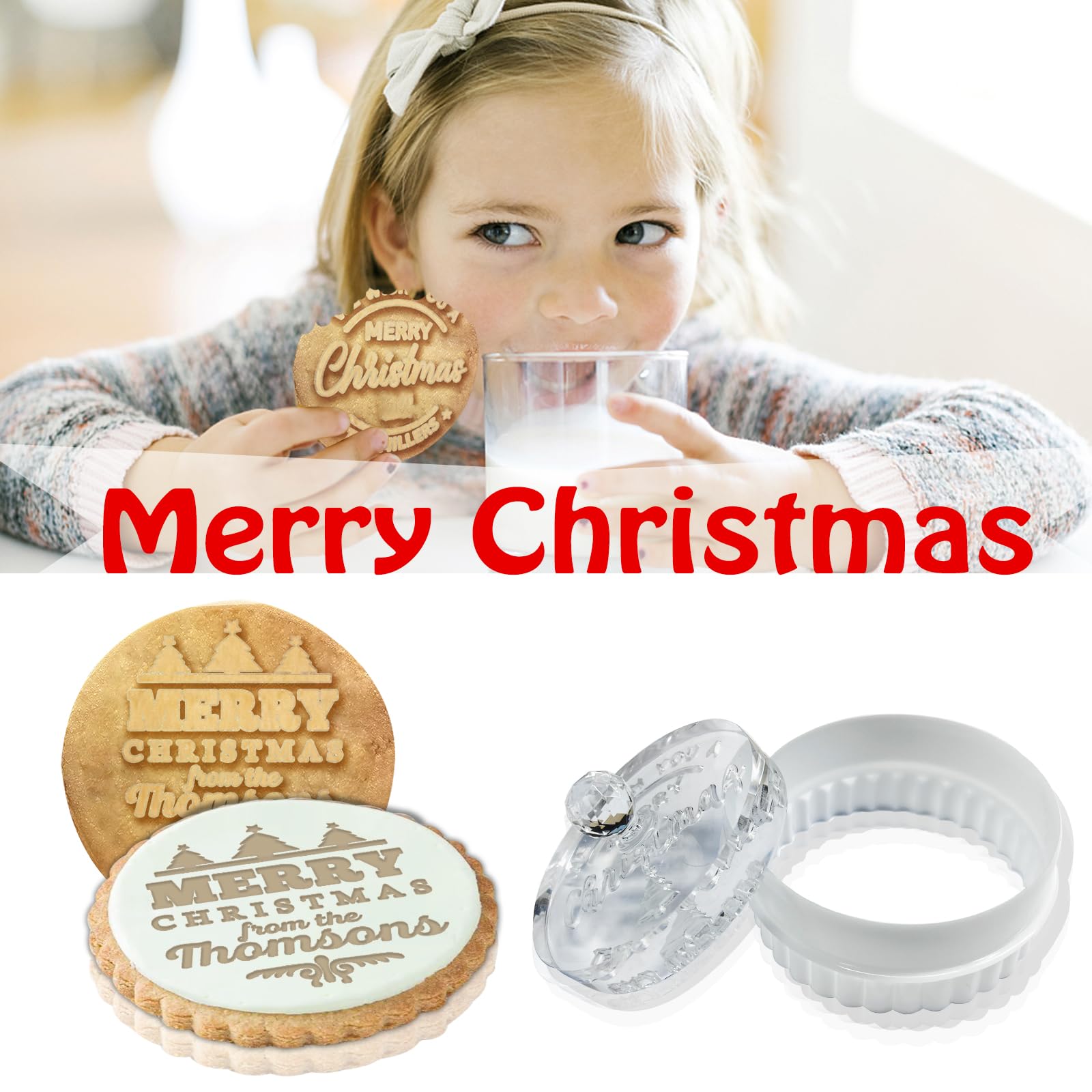 Personalized Cookie Stamp Baby Shower with Logo Family Name Custom Cookie Cutter and Stamp for Baking 3d Raised Design