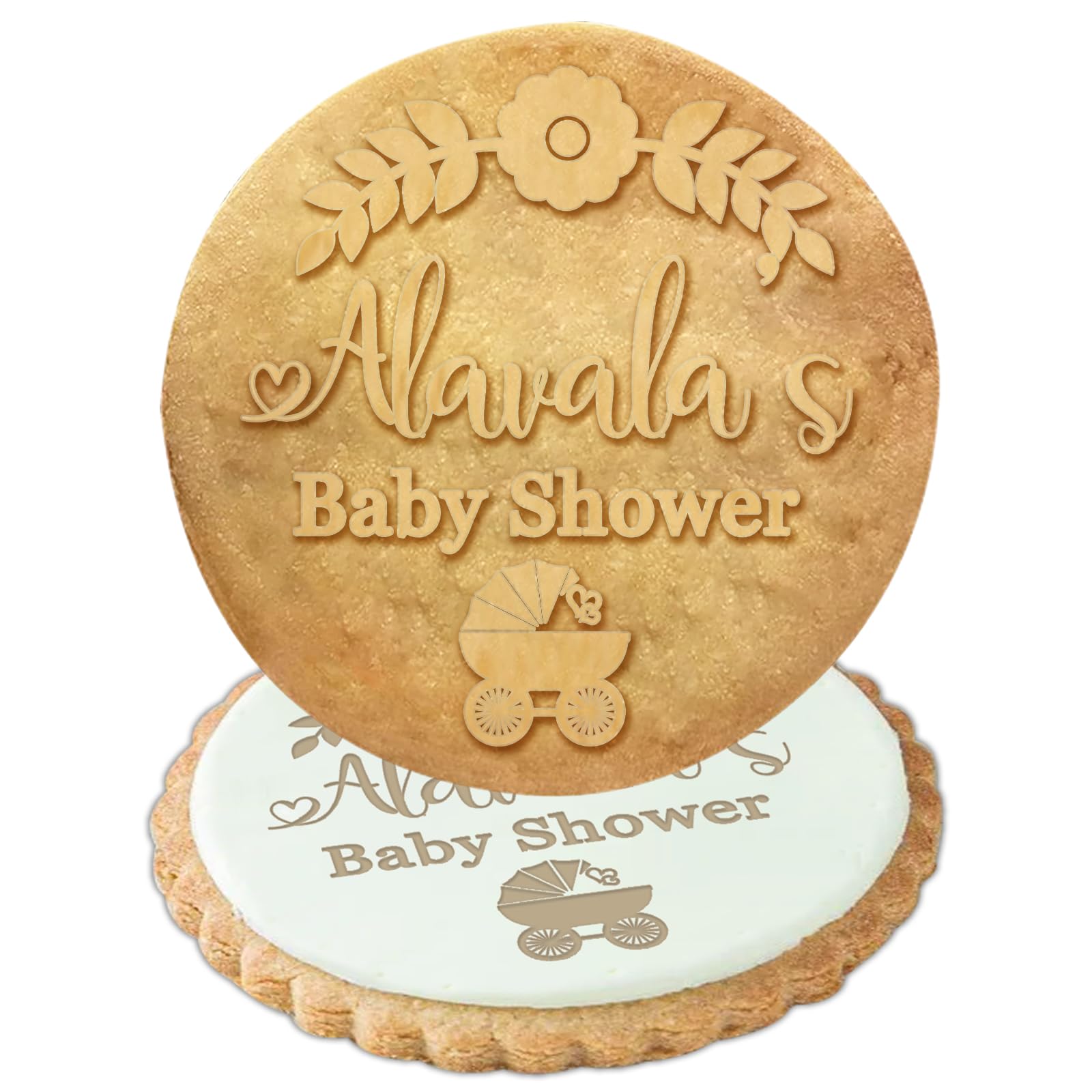 Personalized Cookie Stamp Baby Shower with Logo Family Name Custom Cookie Cutter and Stamp for Baking 3d Raised Design