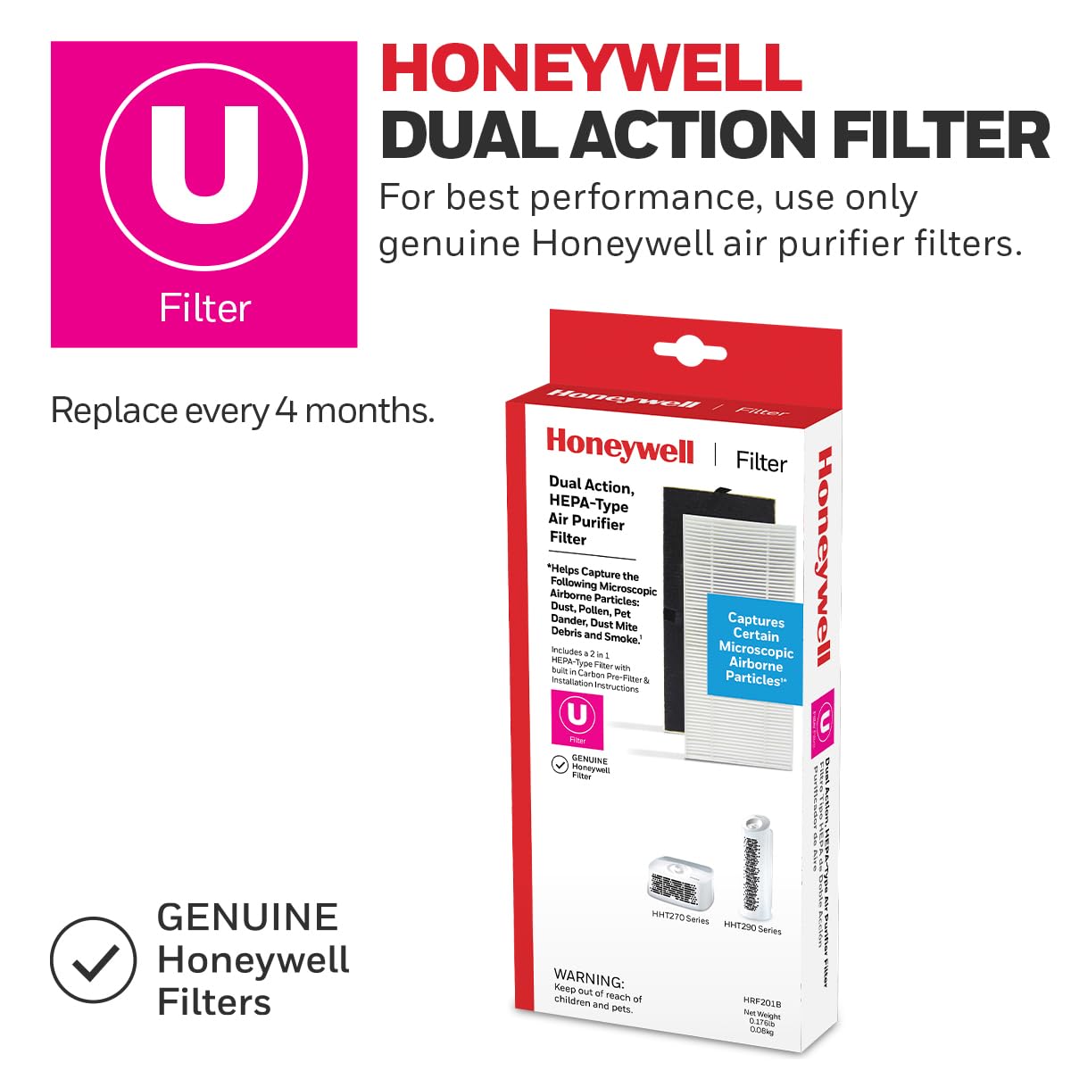 Honeywell HHT270 Air Purifier, Small Rooms (100 sq. ft.) White