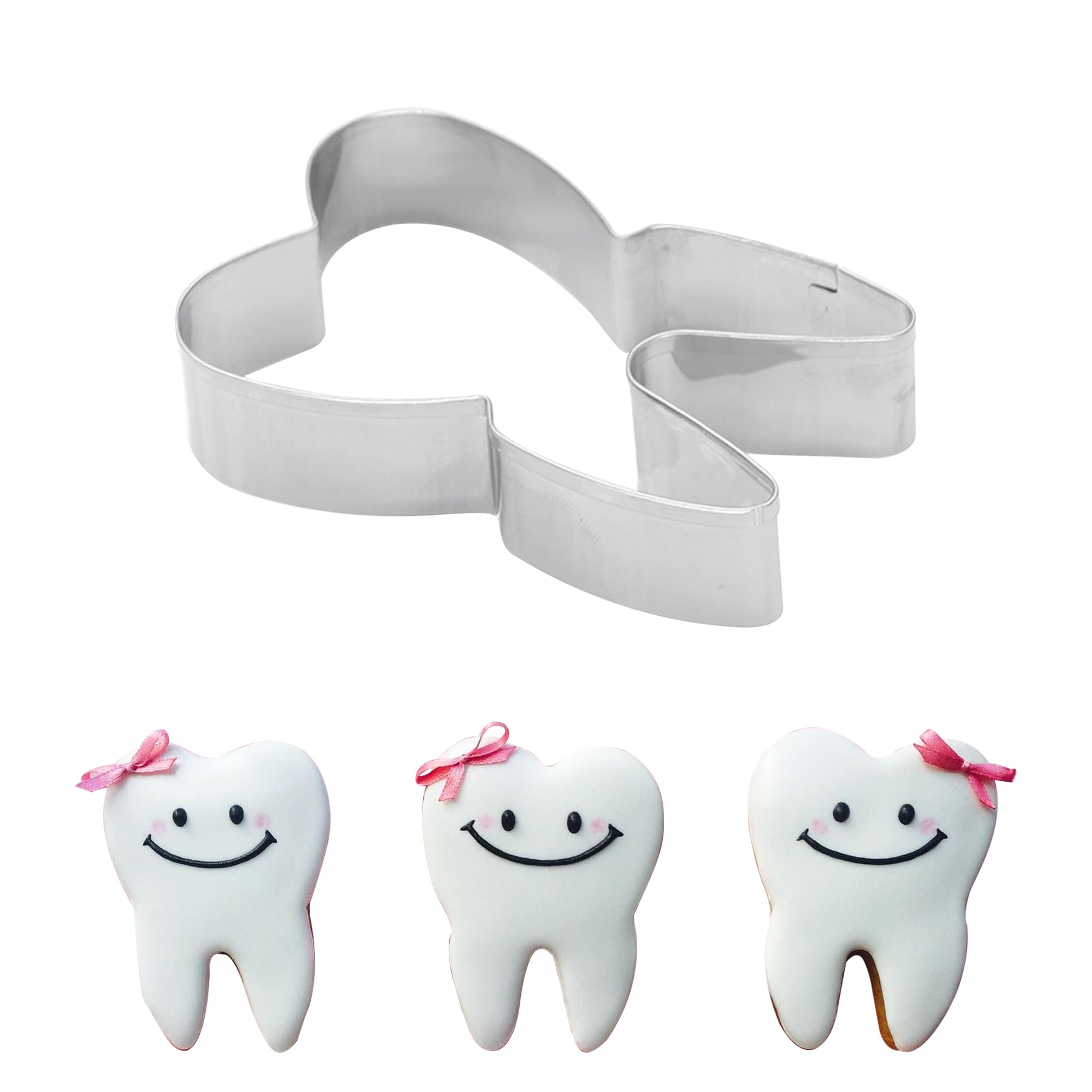 Tooth Cookie Cutters,Stainless Steel Cookie Cutter Fondant Cutter,DIY Baking Tools for Kids Birthday Party Cake, Cookies & Sandwiches Dentist Day Gifts