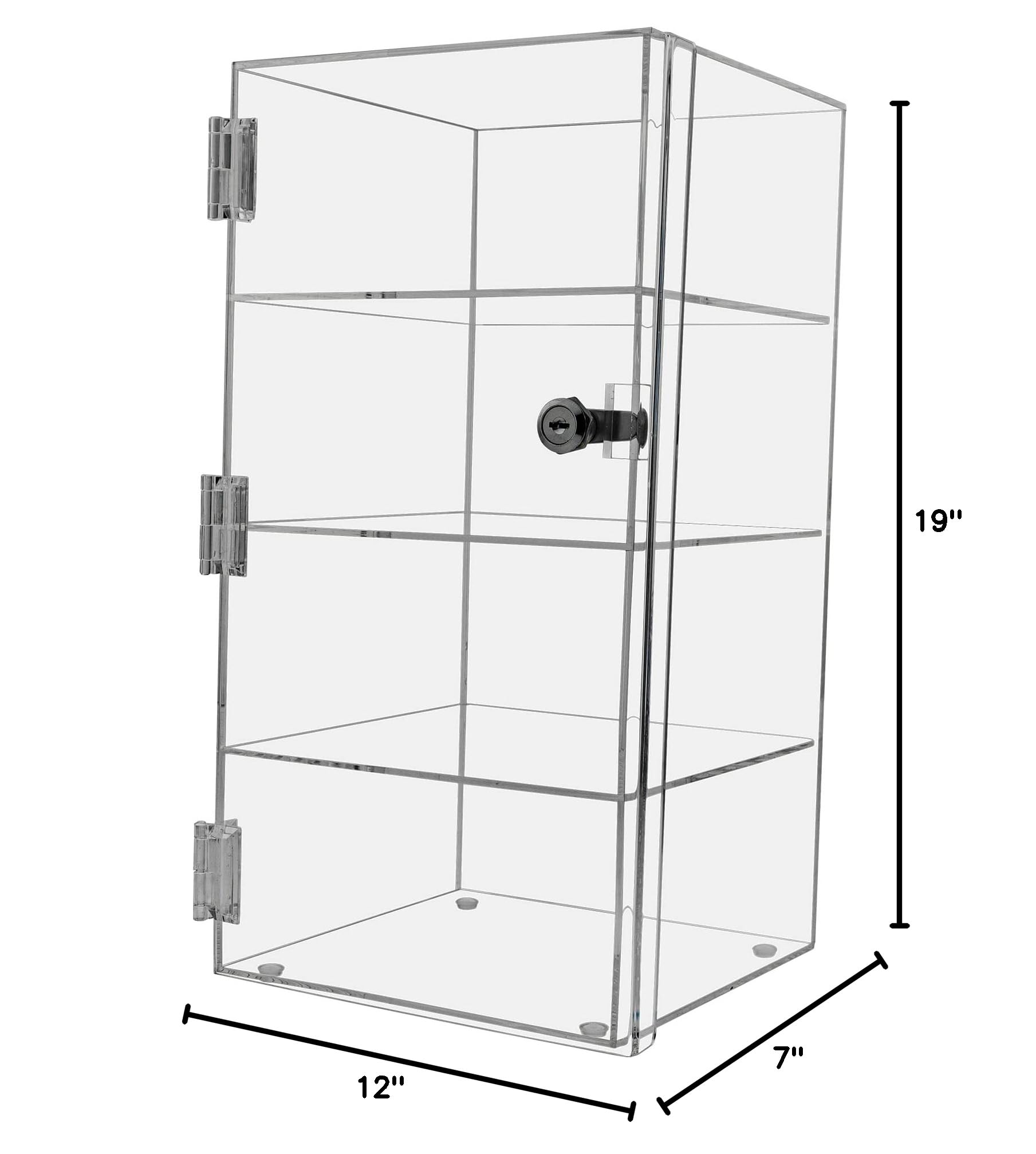 Marketing Holders Acrylic Countertop Display 12 x 7" x 19" Locking Security Showcase Cupcake