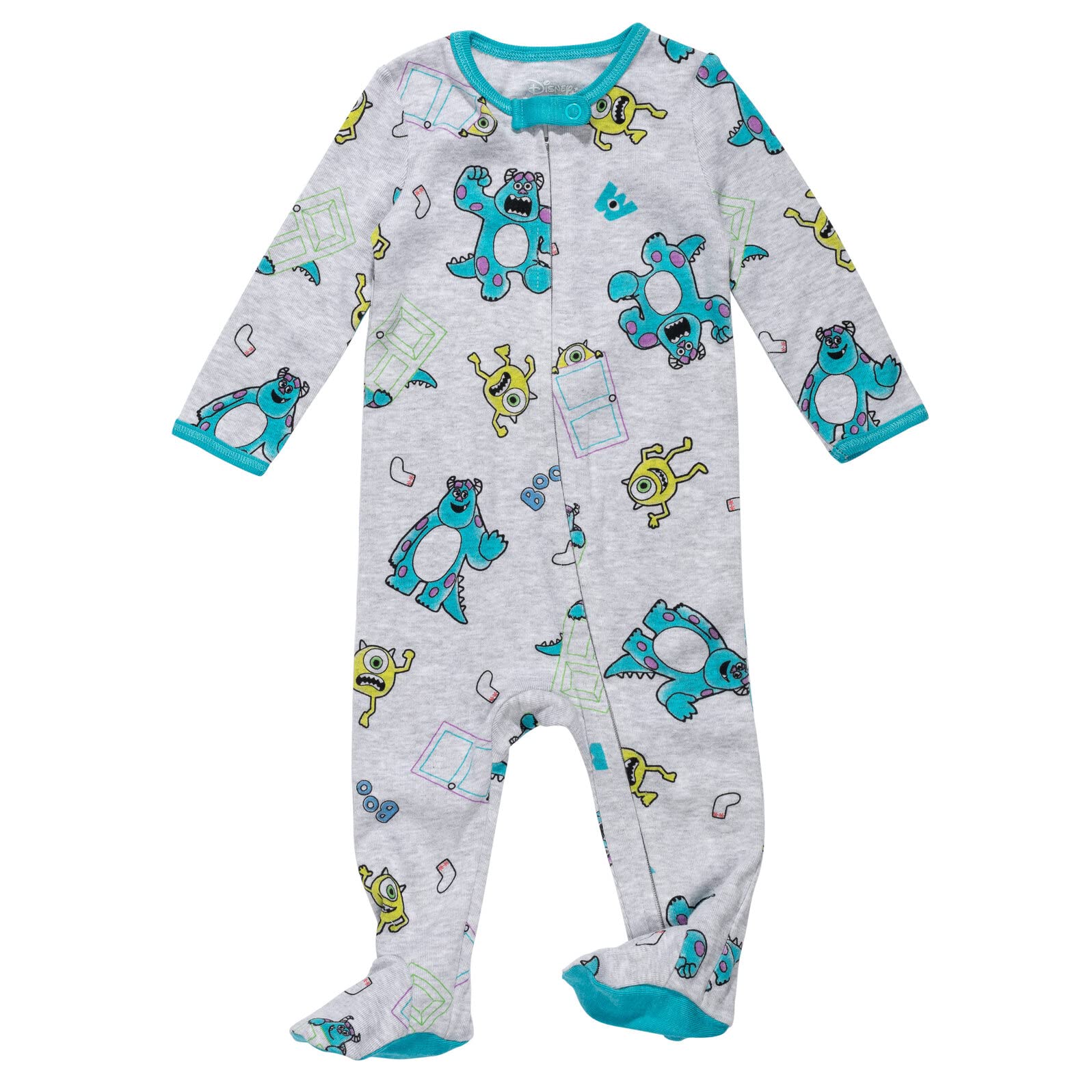 Disney Pixar Monsters Inc. Mike Sully Infant Baby Boys 2 Pack Zip Up Snap Cosplay Sleep N' Plays 18 Months