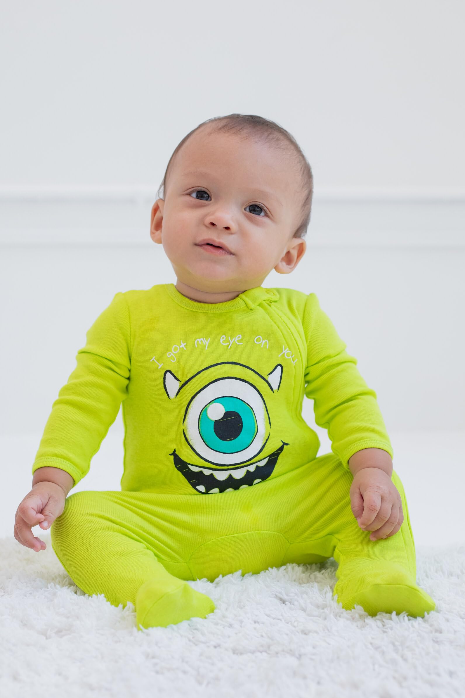 Disney Pixar Monsters Inc. Mike Sully Infant Baby Boys 2 Pack Zip Up Snap Cosplay Sleep N' Plays 18 Months