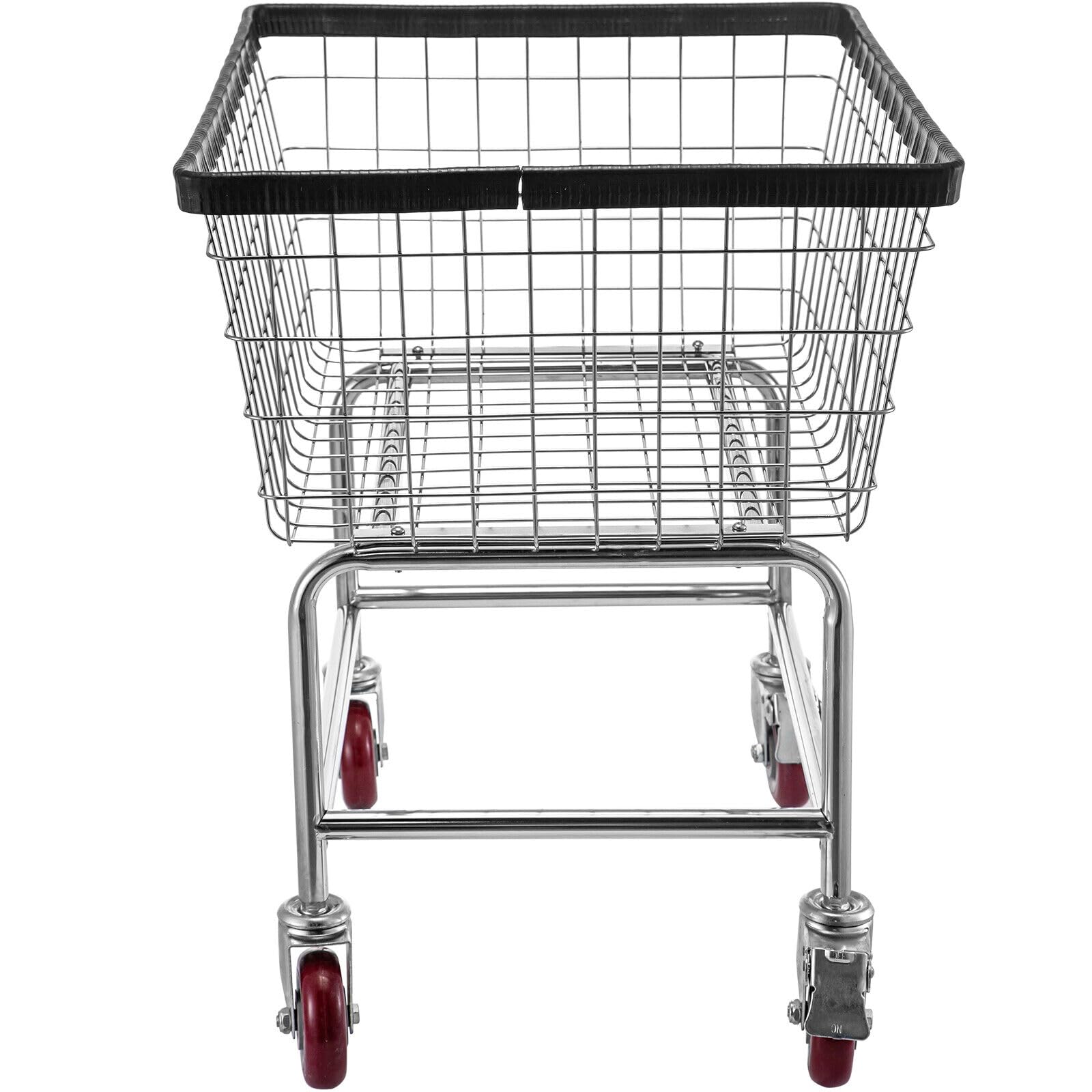 Wire Laundry Cart Wire Laundry Basket 2.2 Bushel Heavy Duty w/ 5'' Wheels