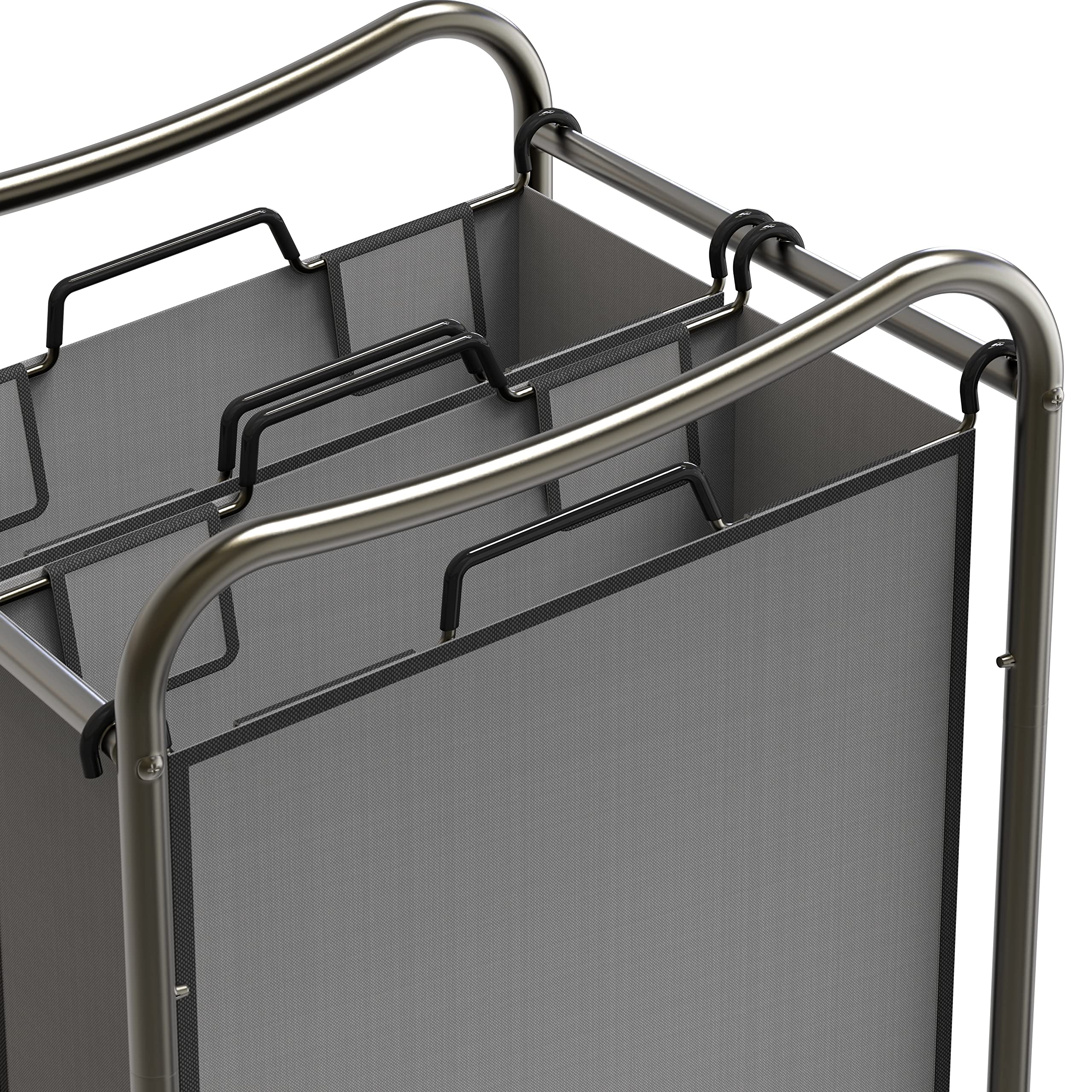 Simple Houseware 2 Bags Laundry Sorter, Dark Grey