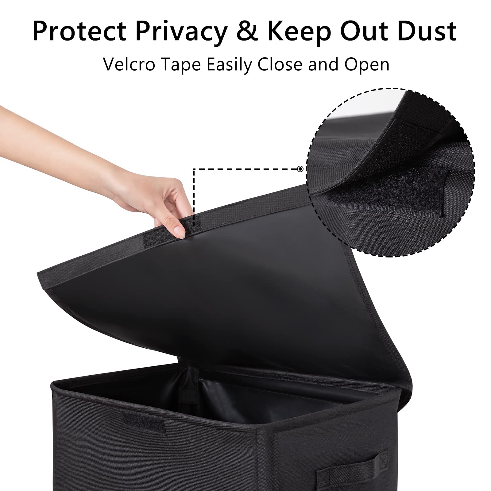 WOWLIVE 90L Large Laundry Hamper with Lid and Wheels Rolling Collapsible Laundry Basket Handle Foldable Tall Dirty Clothes Hamper Dorm Room Storage for Bedroom Bathroom, Black