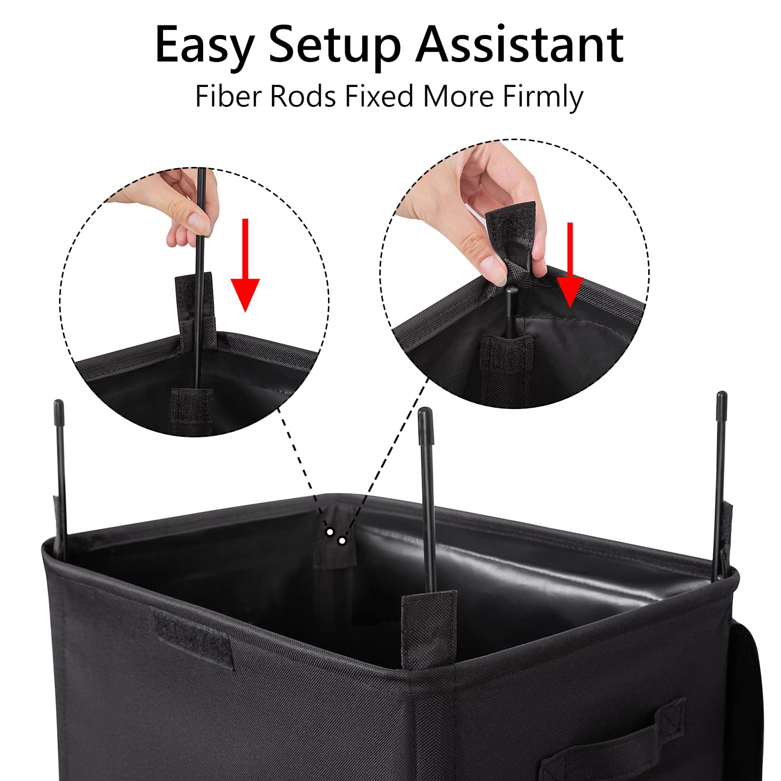 WOWLIVE 90L Large Laundry Hamper with Lid and Wheels Rolling Collapsible Laundry Basket Handle Foldable Tall Dirty Clothes Hamper Dorm Room Storage for Bedroom Bathroom, Black