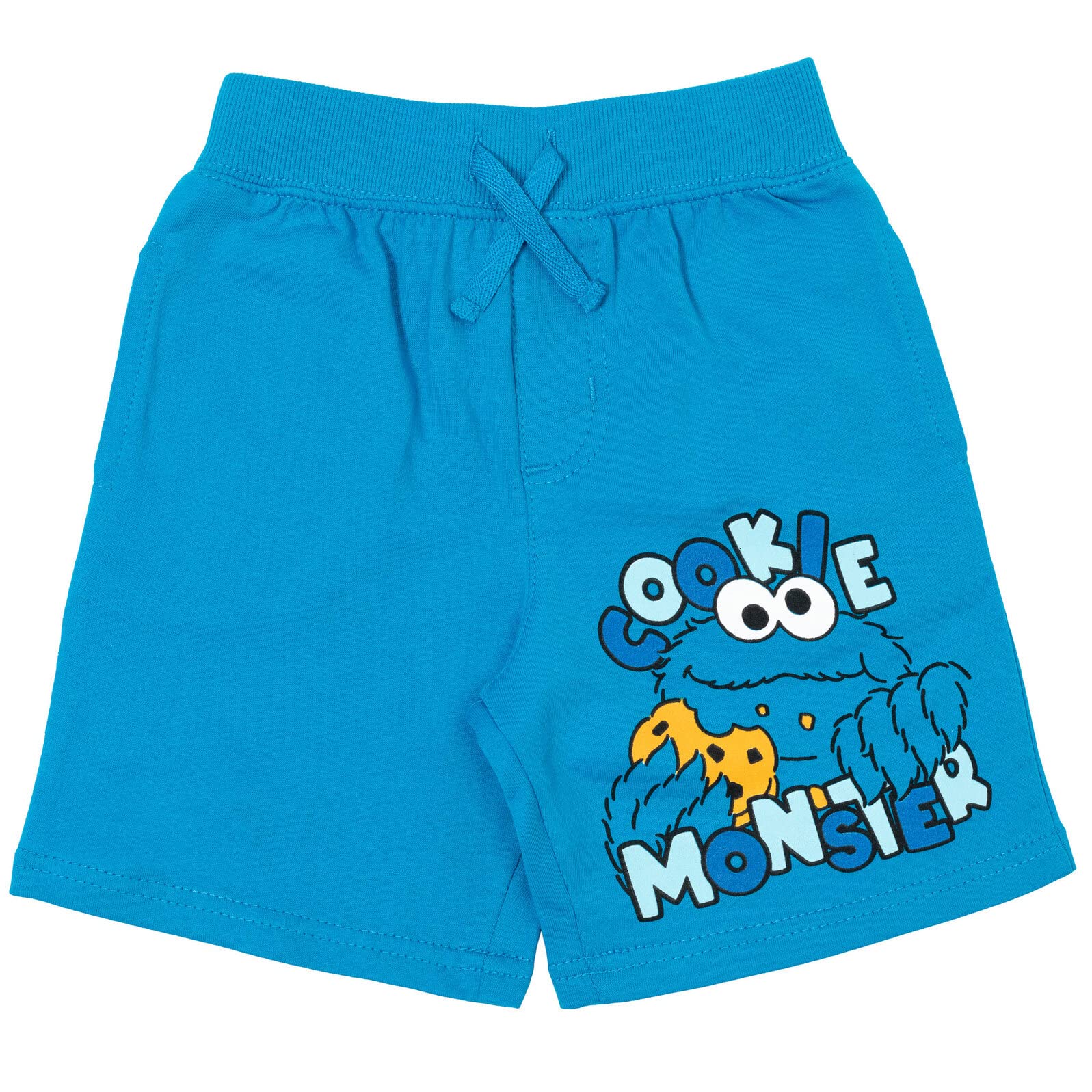 Sesame Street Elmo Cookie Monster Baby Boys French Terry 2 Pack Shorts Blue/Red 12 Months
