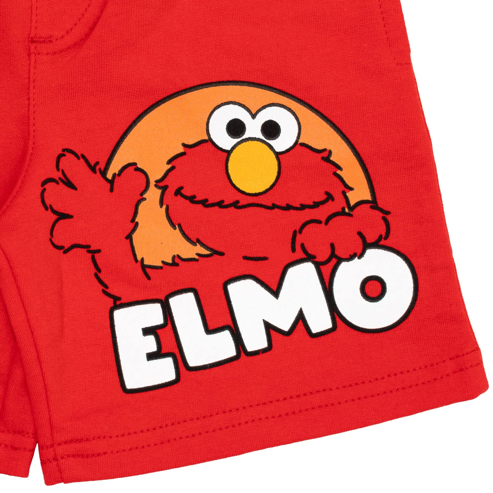 Sesame Street Elmo Cookie Monster Baby Boys French Terry 2 Pack Shorts Blue/Red 12 Months