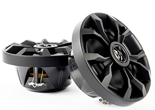 BELVA BBMS65B Pair of 6.5” 2-Way 400 Watt Peak Black Marine Coaxial Speakers for Marine/UTV/ATV/Motorcycle/Powersports