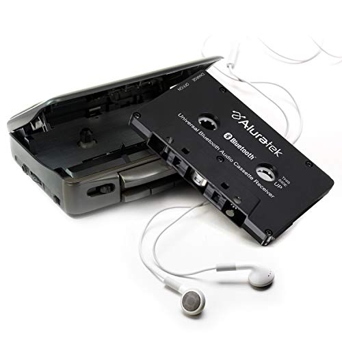 Aluratek Universal Bluetooth Audio Cassette Receiver, Built-in Rechargeable Battery, Up to 8 Hours Playtime, Audio Receiving up to 33 Feet