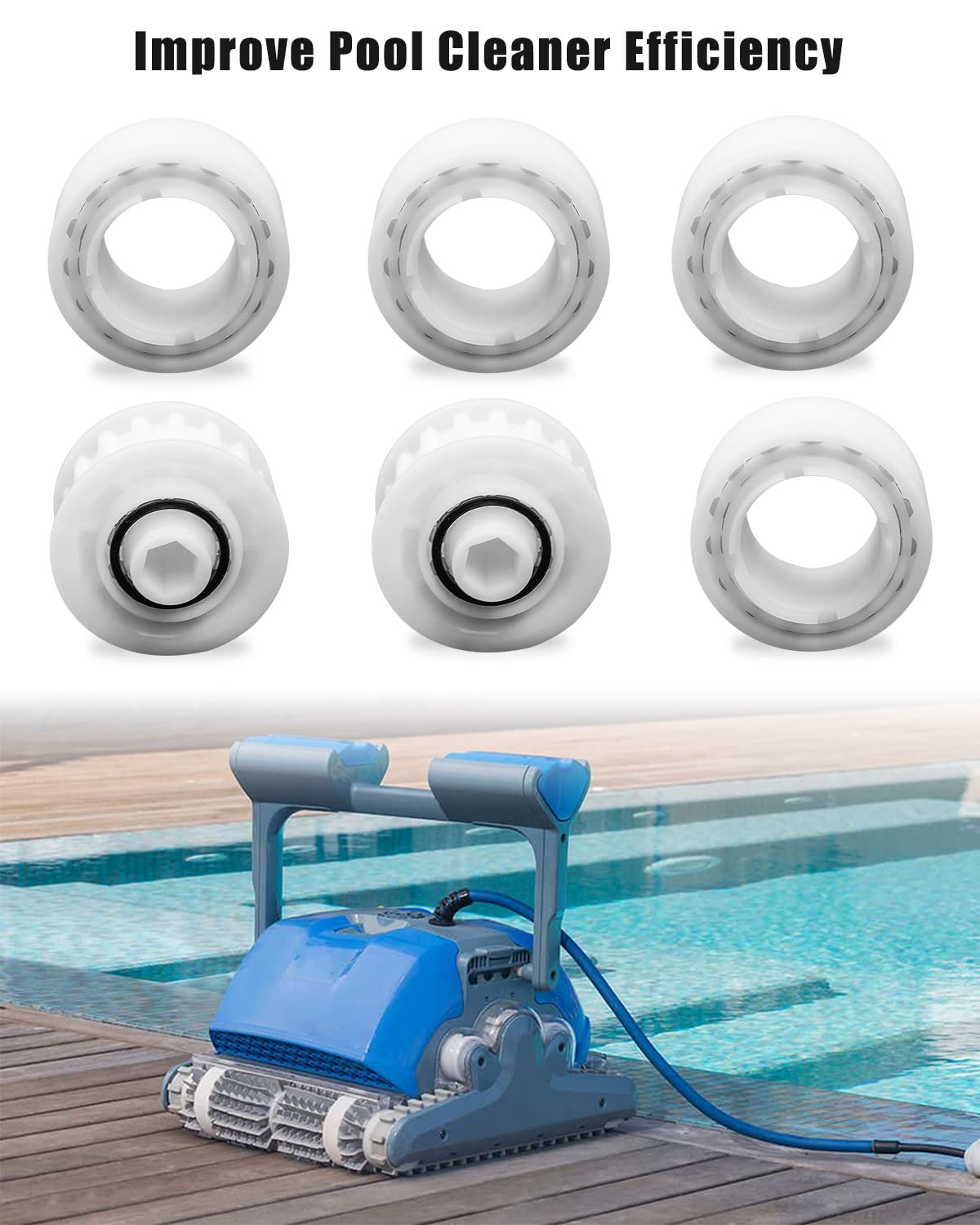 TIKSCIENCE Guide Wheels 4 Pack with 2 Pully Gears Replace 3884997-R6 Fit for Maytronics Nautilus CC Plus M400 M500 DLX 4 DLX 5 Premier Pool Cleaner