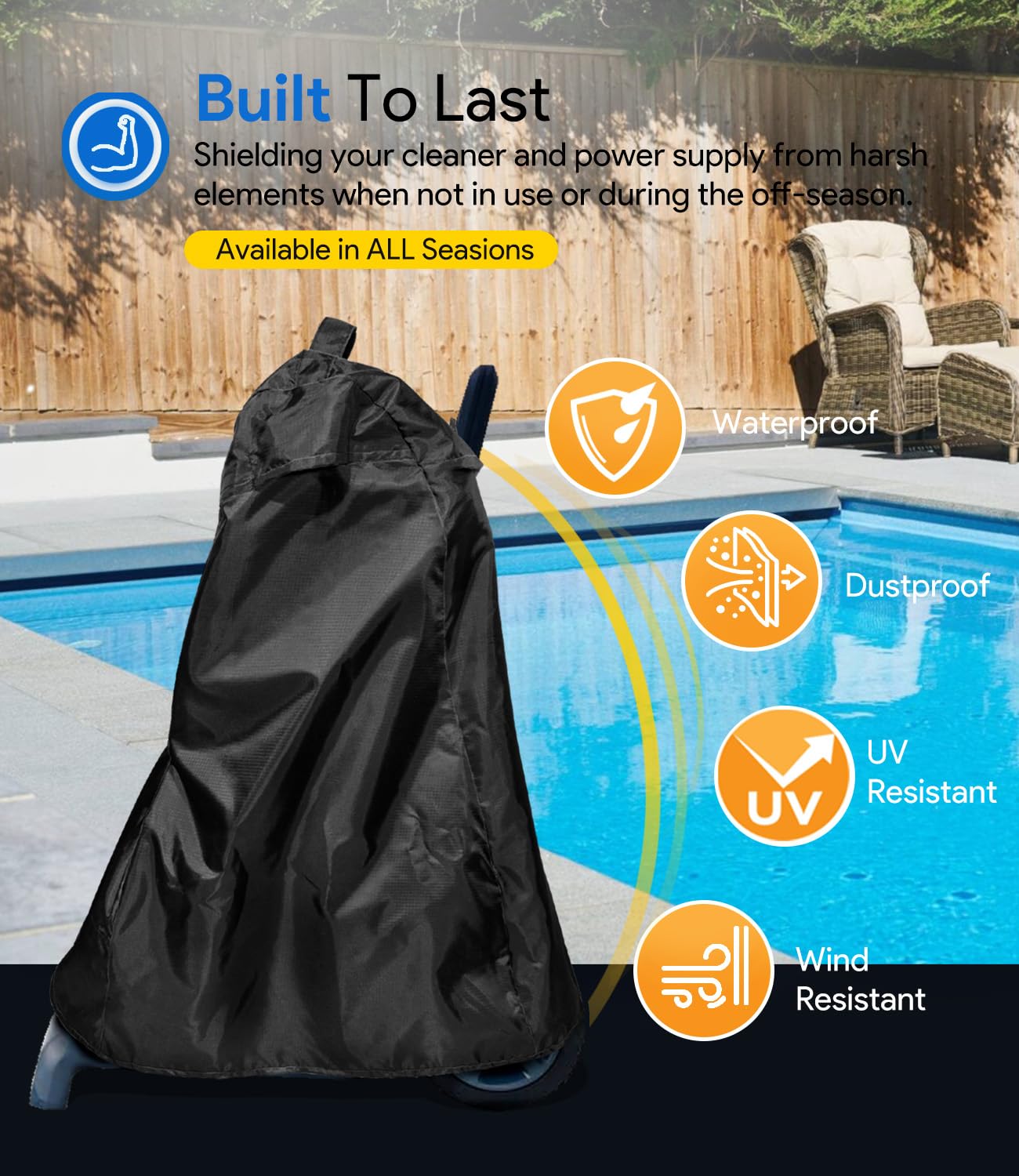 Replacement for Dolphin 9991795-R1 Robotic Pool Cleaner Classic Caddy Cover for All Dolphin Cleaner, Waterproof