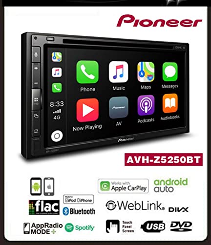 Pioneer 7" WVGA Display, Apple CarPlay, Android Auto, Built-in Bluetooth, AppRadio Mode, Pandora, Spotify, MIXTRAX, USB/AUX Digital Multimedia Video Receiver