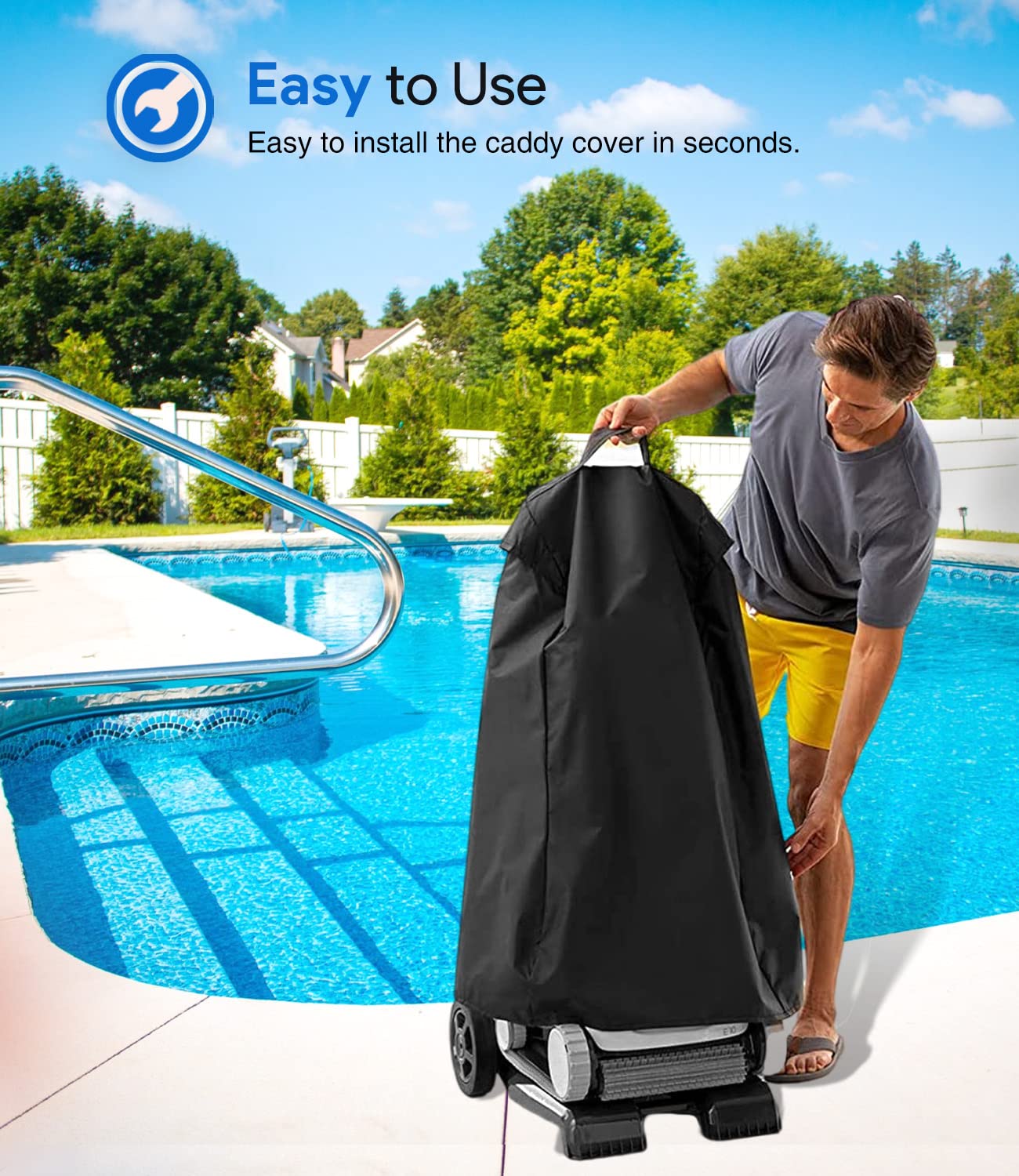 Replacement for Dolphin 9991795-R1 Robotic Pool Cleaner Classic Caddy Cover for All Dolphin Cleaner, Waterproof