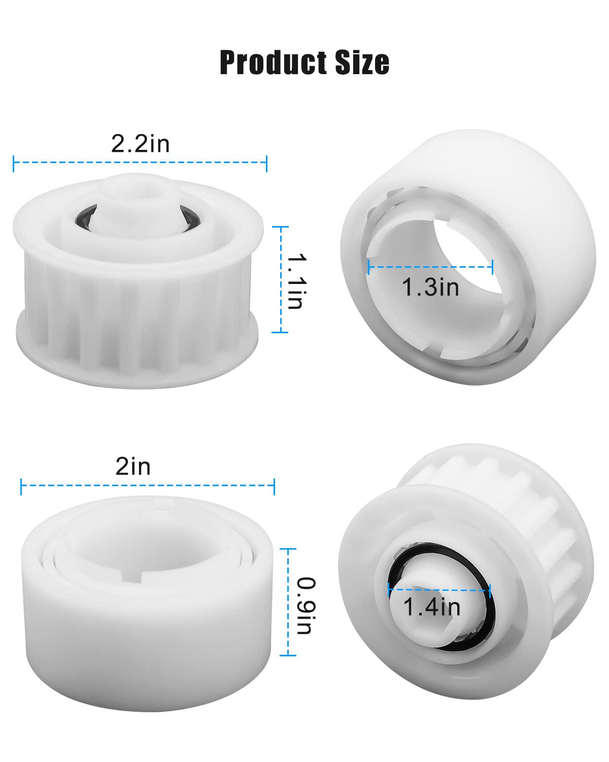 TIKSCIENCE Guide Wheels 4 Pack with 2 Pully Gears Replace 3884997-R6 Fit for Maytronics Nautilus CC Plus M400 M500 DLX 4 DLX 5 Premier Pool Cleaner