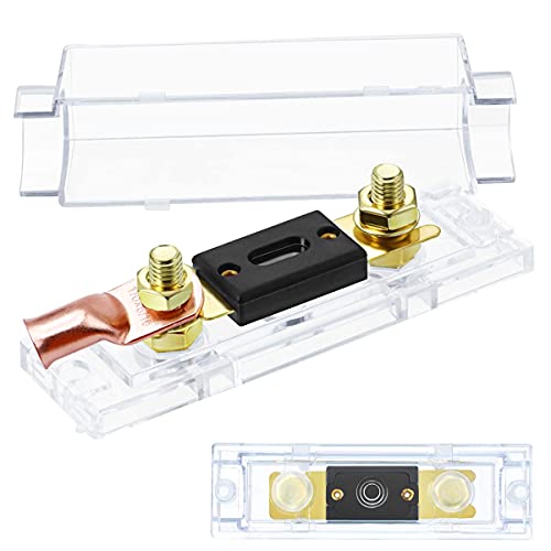 Tnisesm ANL Fuse Holder, 2 Pcs 150A Fuses, 4Pcs 2 AWG Cable Ring Terminal Lugs 5/16', 4 Pcs Heat shrinkable Tube with Diameter of 14mm Compatible for Car Audio Amplifier