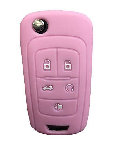 Rpkey Silicone Keyless Entry Remote Control Key Fob Cover Case protector Replacement Fit For Buick Encore LaCrosse Regal Verano(Pink)OHT01060512 5461A-01060512