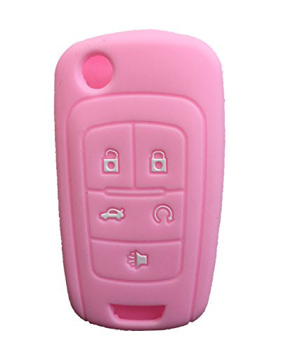 Rpkey Silicone Keyless Entry Remote Control Key Fob Cover Case protector Replacement Fit For Buick Encore LaCrosse Regal Verano(Pink)OHT01060512 5461A-01060512