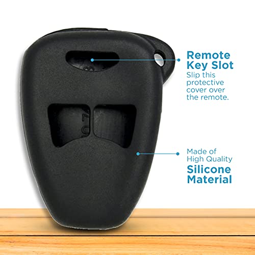 Keyless2Go Replacement for New Silicone Cover Protective Cases for Remote Keys FCC M3N5WY72XX OHT692427AA OHT692715A - Black - (2 Pack)