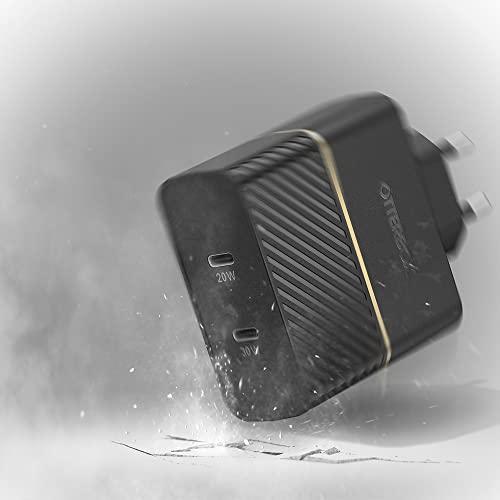 OtterBox USB-C Dual Port Fast Charge Wall Charger, 50W Combined (USB-C 30W + USB-C 20W) - BLACK SHIMMER