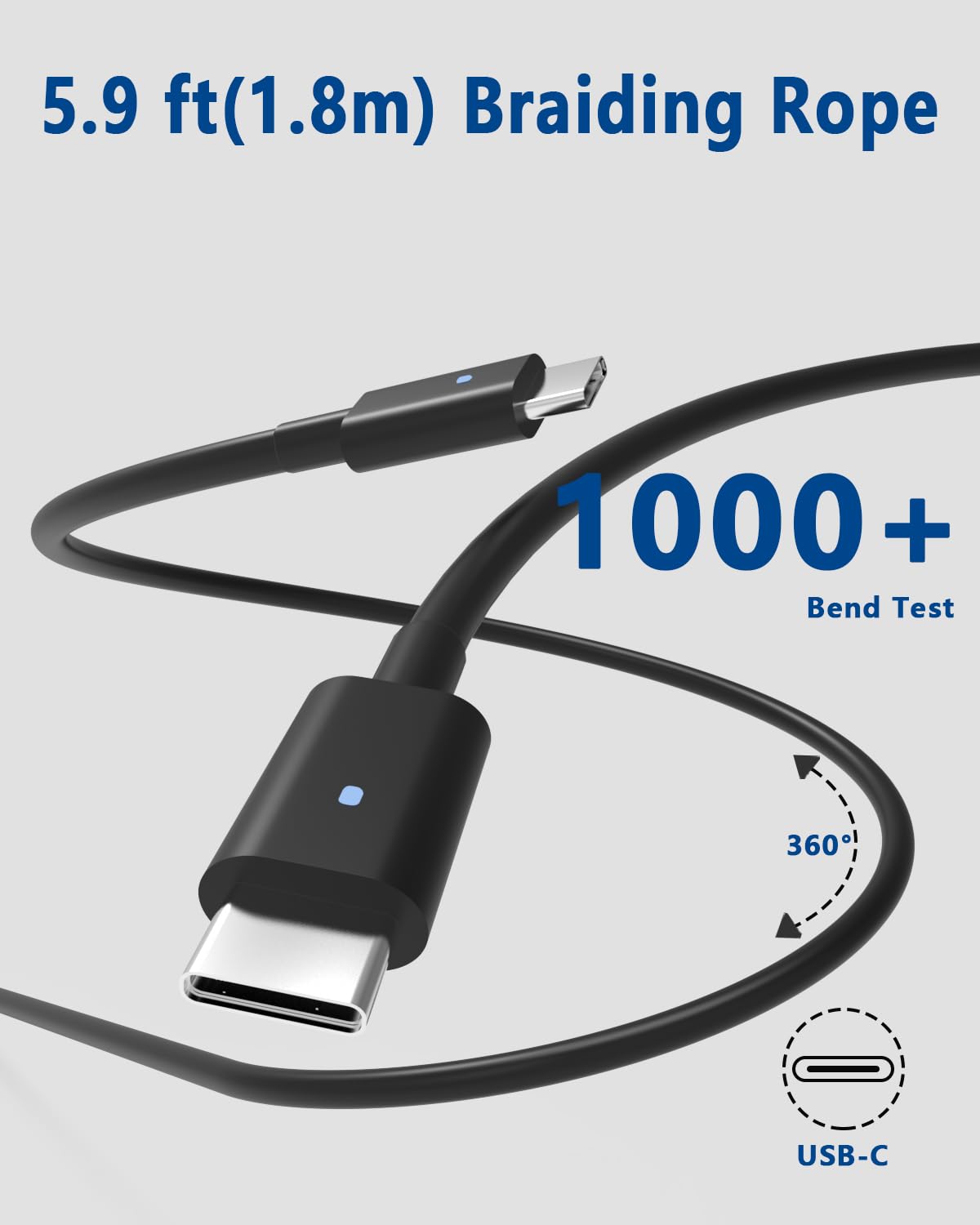 Charger for Dell 65W USB-C Laptop Charger for XPS and Latitude - Power Cord Included