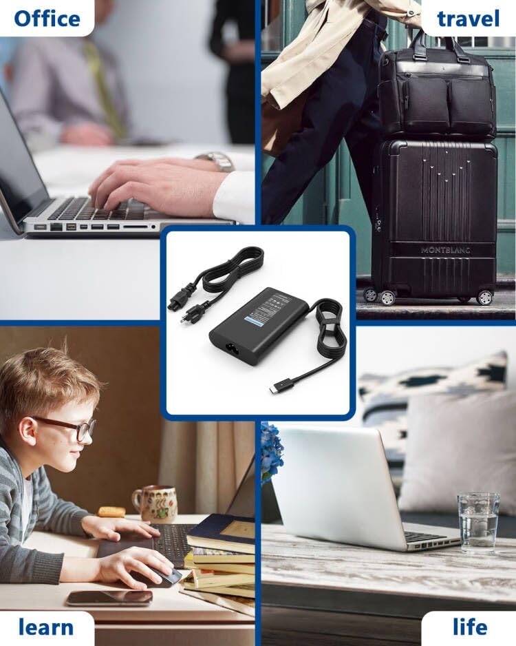 Charger for Dell 65W USB-C Laptop Charger for XPS and Latitude - Power Cord Included