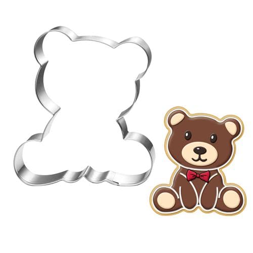 LUBTOSMN Bear Cookie Cutter-3.5 Inch-Diswasher Safe-Biscui Cookie Cutter Fondant Mold for Baking