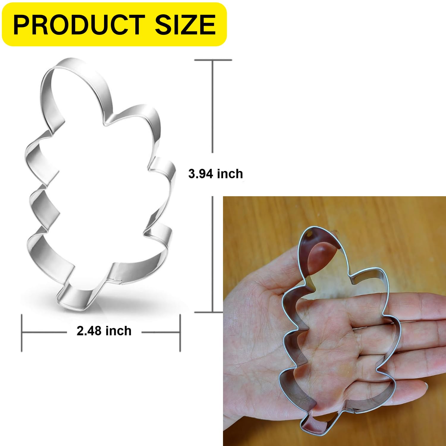 LUBTOSMN Leaf Cookie Cutter-4 inch-Biscui Cookie Cutters Molds for Green Baby Shower Wedding Engagement Birthday Party