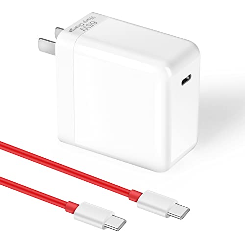 65W Warp Charger for OnePlus 10 Pro/10R/9 Pro/9/8T/Nord 2T/9R/9RT, Super Fast USB C Warp65 Charger Block Replacement, 10V 6.5A Rapid Wall Plug Power Adapter with 6.6ft Dual Type C Warp Charging Cable