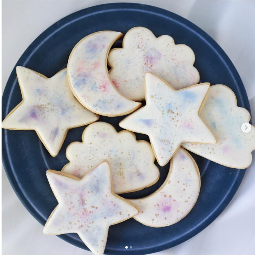 3 Pieces Star, Moon and Cloud Cookie Cutters Stainless Steel Biscuit Cutters Molds Shapes for Baby Shower or Gender Reveal Party