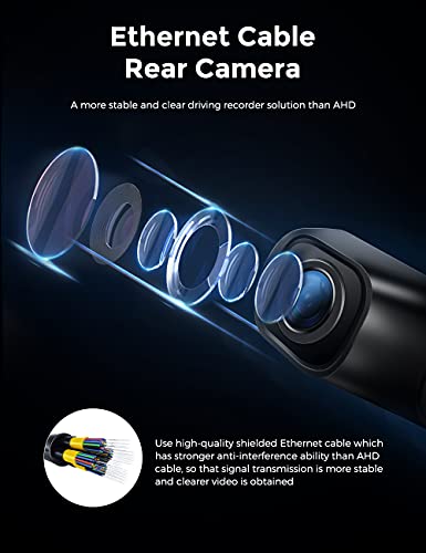 AZDOME 4K Dual Dash Cam, Built in WiFi GPS, with 64GB Card, Front 4K and Rear 1080P Car Dashboard Camera Recorder, 3.19" IPS, Night Vision, Capacitor, Parking Mode, Support 256GB Max M550-2CH