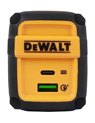 DEWALT 2-Port USB PD Charger β Worksite USB C Charger Block β 49.5W Dual Port Fast Charger β USB Type C PD Foldable Wall Charger Plug for iPhone