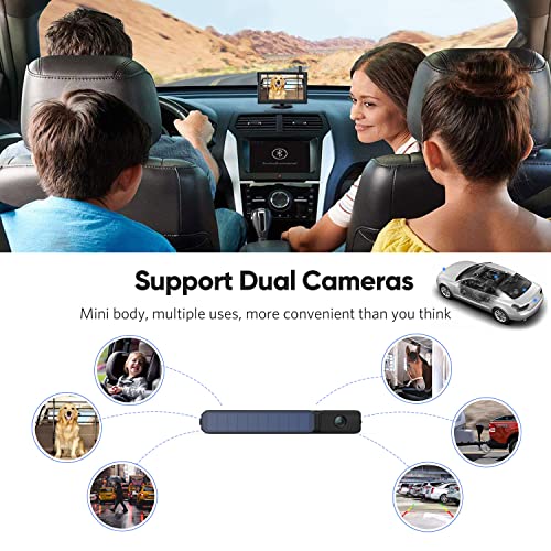 Solar Wireless Backup Camera for Car (1080P), 3 Mins DIY Installation, Foxpark Solar 3 Back Up Camera Systems Wireless 5 inch Car Monitor, IP69K 2 Channels Reverse Camera for Car, Truck, Van, RV