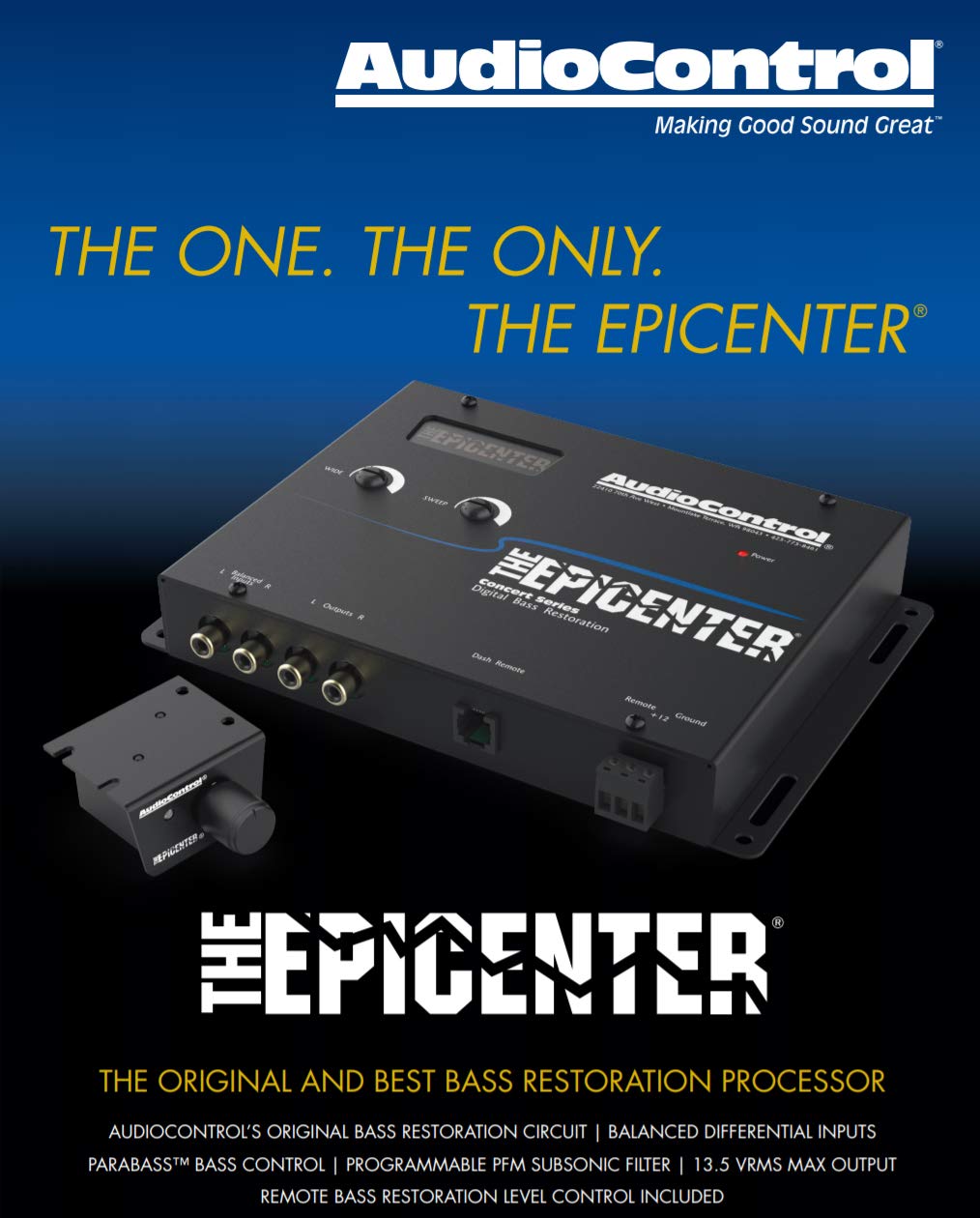 AudioControl The Epicenter Bass Booster Expander & Bass Restoration Processor with Remote (White)